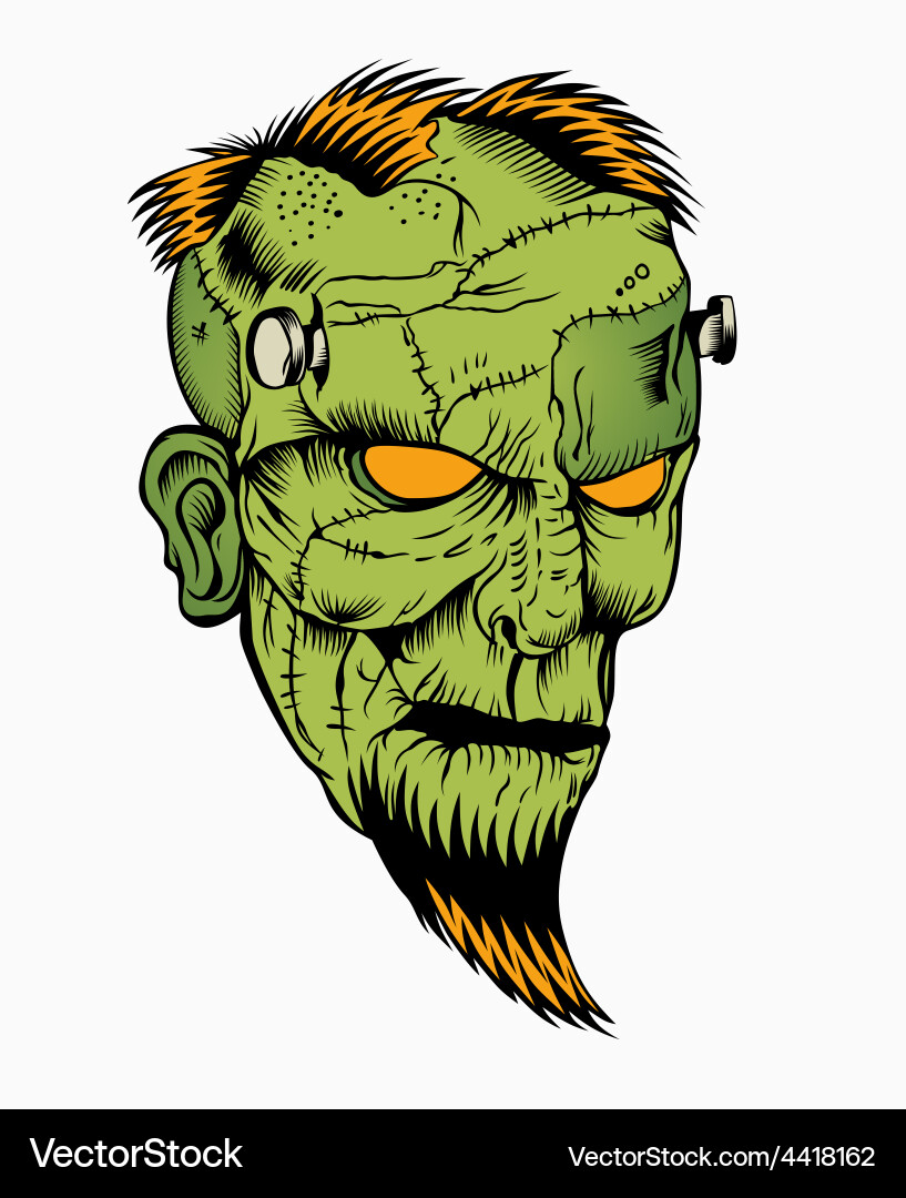 Zombie Head Illustration Royalty Free Vector Image