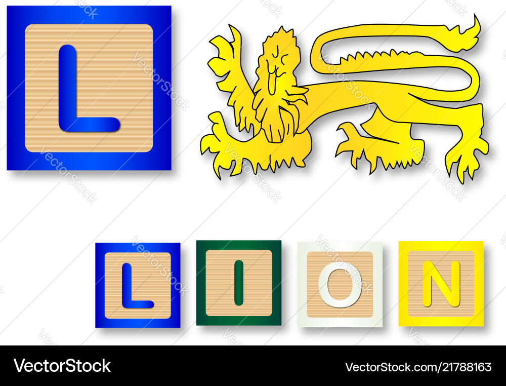 L is for lion Royalty Free Vector Image - VectorStock