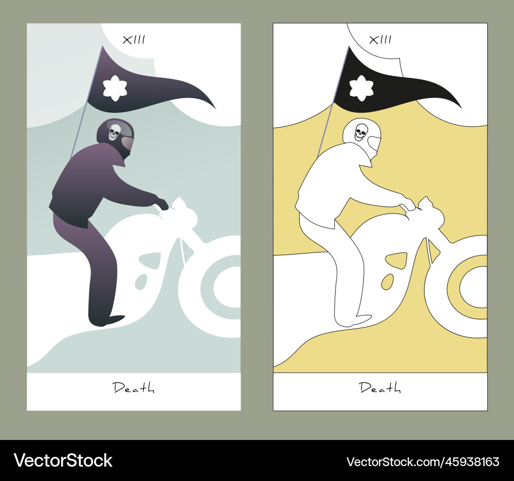 Major arcana tarot cards stylized design death Vector Image
