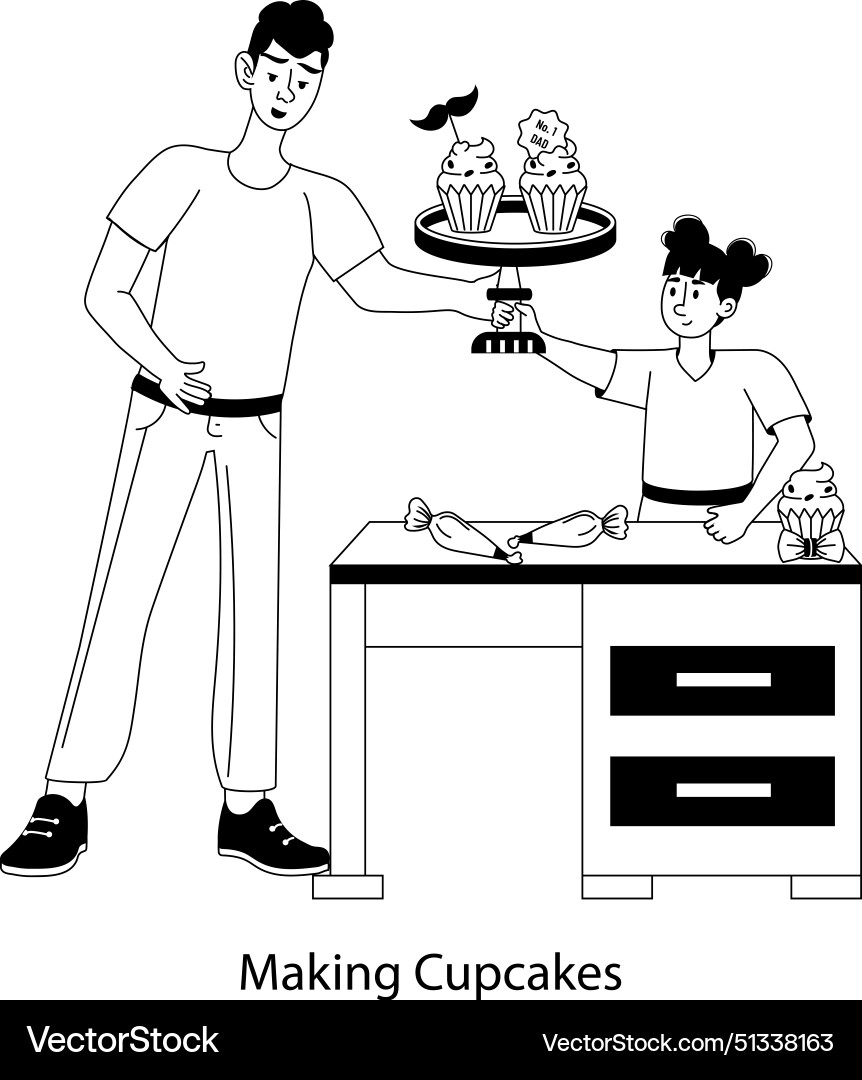 Making cupcakes Royalty Free Vector Image - VectorStock