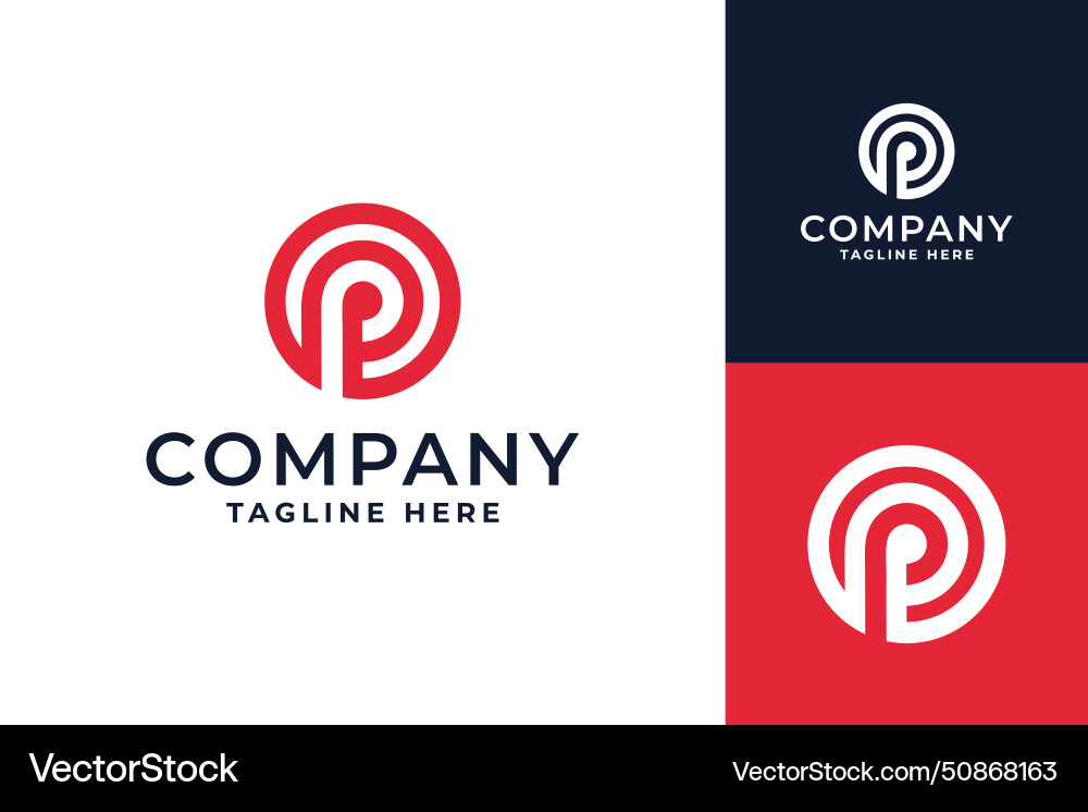 Red P Initial Logo Royalty Free Vector Image - VectorStock