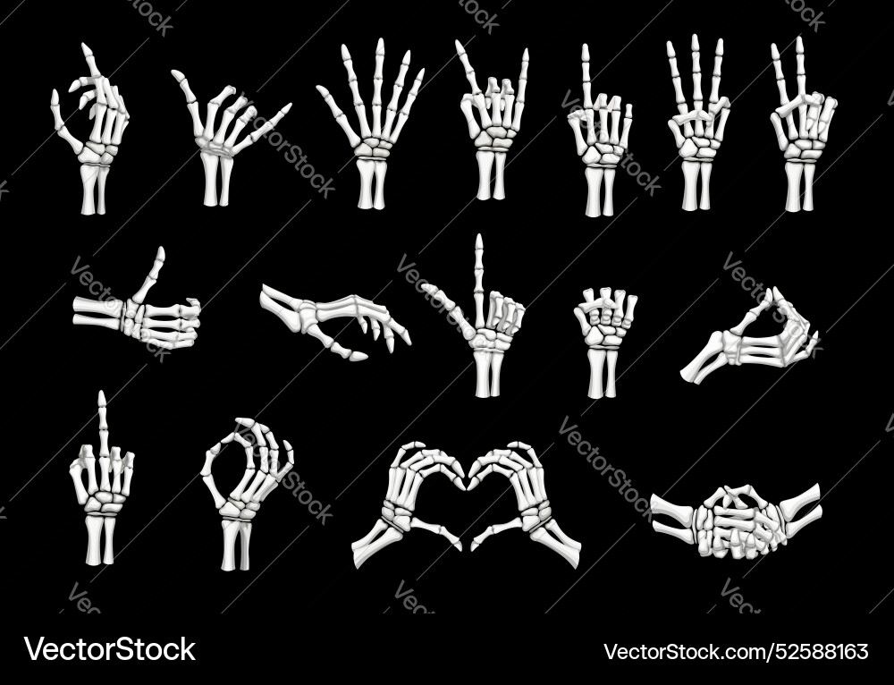 Skeleton Hand Peace Signs - Halloween Royalty Free Vector