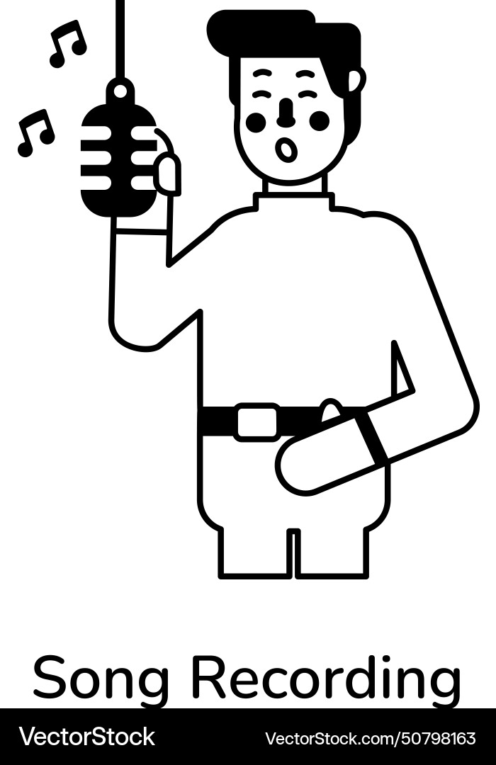 Song recording Royalty Free Vector Image - VectorStock