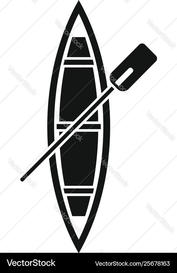 Top view wood boat icon simple style Royalty Free Vector