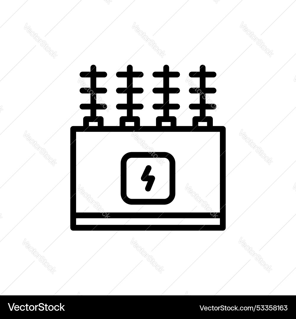 Transformer icon set power substation electric Vector Image