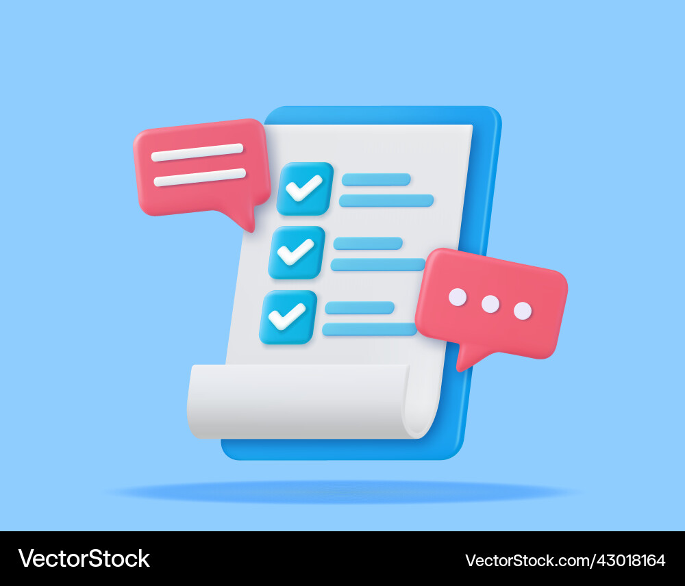 3d clipboard task plan management Royalty Free Vector Image