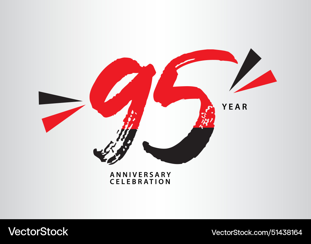 95 year anniversary celebration logotype Vector Image