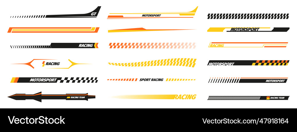 Car decal stripes racing lines sticker Royalty Free Vector