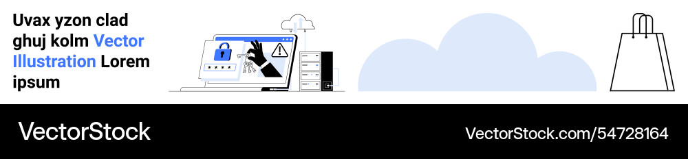 Cybersecurity elements with cloud storage Vector Image