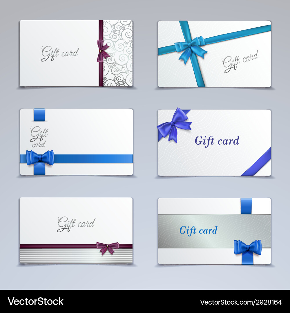 Gift cards set Royalty Free Vector Image - VectorStock