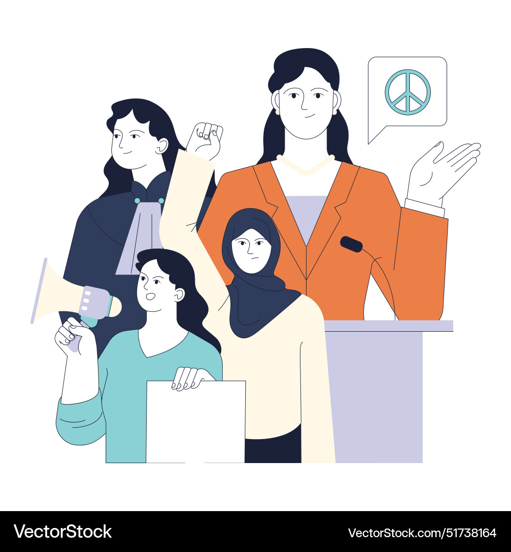 Political action diverse people involved Vector Image