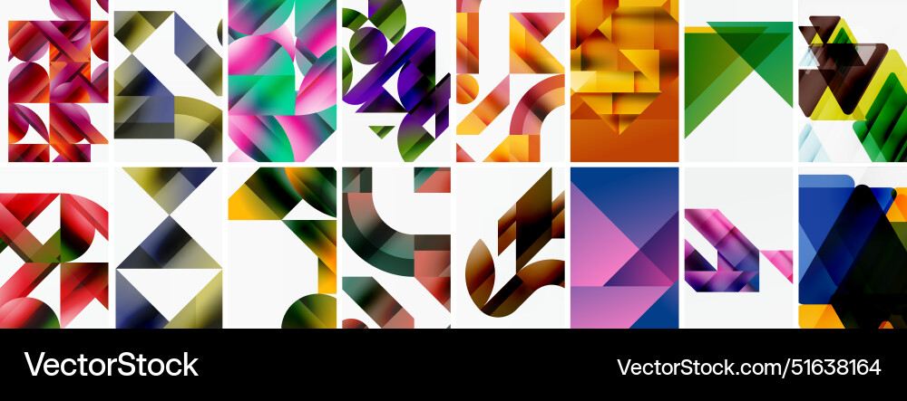 Triangles and circles abstract shapes templates Vector Image