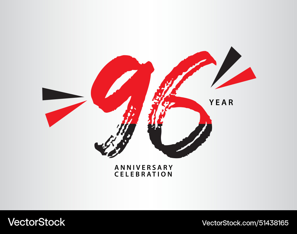 96 year anniversary celebration logotype Vector Image
