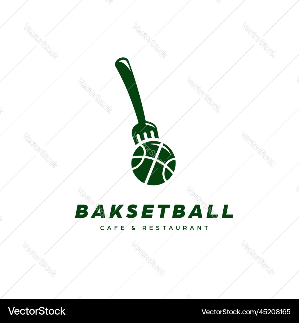 Basketball restaurant logo with Royalty Free Vector Image
