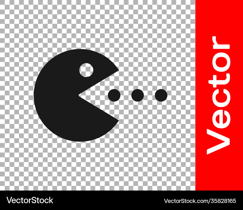 Black Pacman Eating Icon Royalty Free Vector Image
