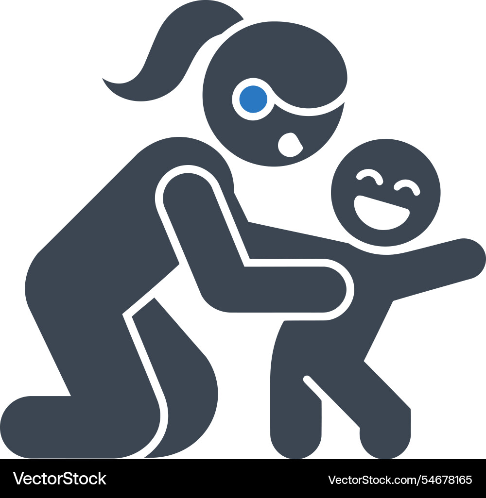 Child playing happy icon Royalty Free Vector Image
