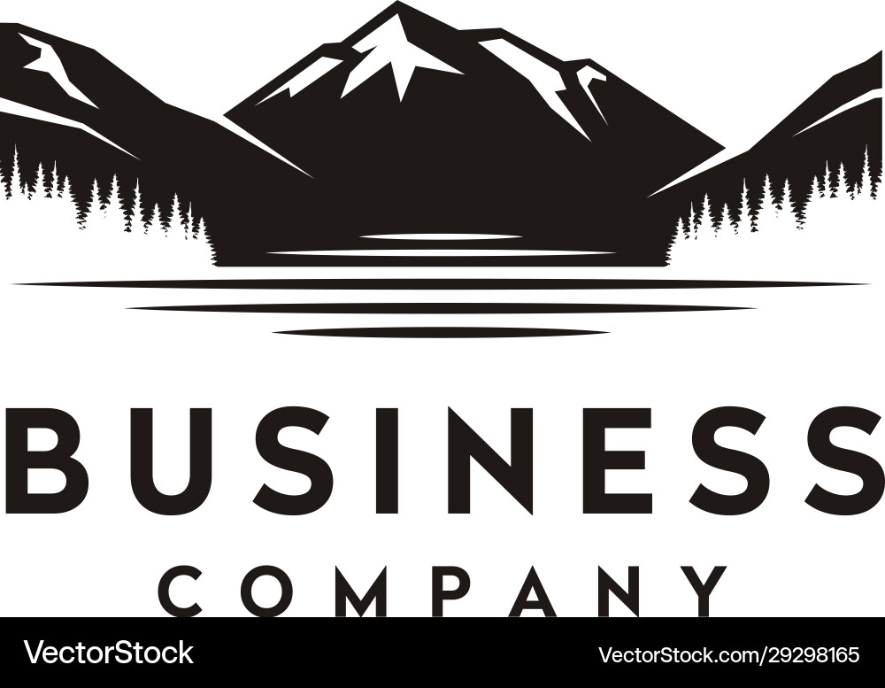 Mountain Forest Lake Landscape Royalty Free Vector Image