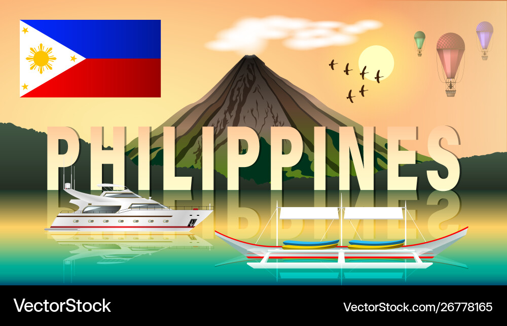 Philippine tourism landscape Royalty Free Vector Image