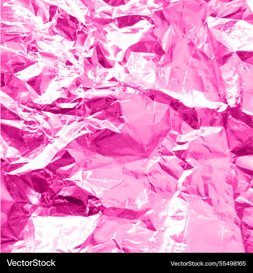 Pink crumpled foil background Royalty Free Vector Image