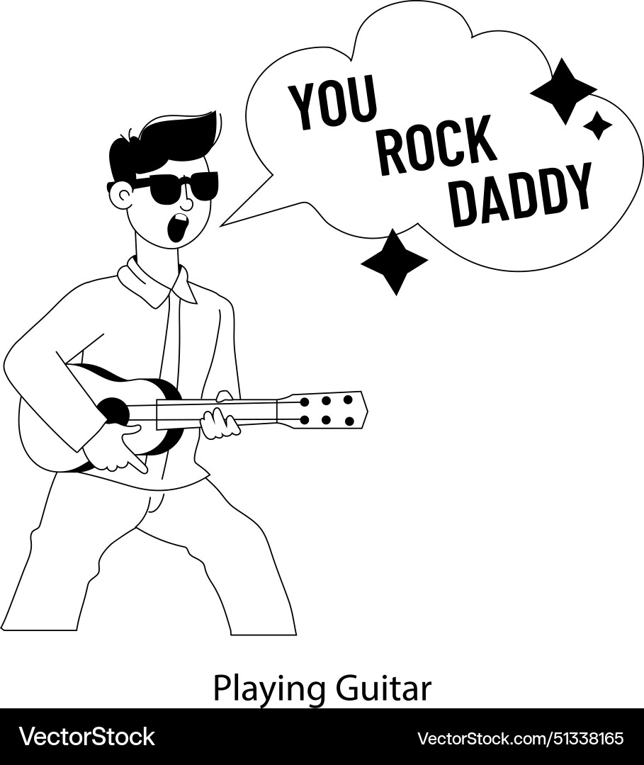 Playing guitar Royalty Free Vector Image - VectorStock