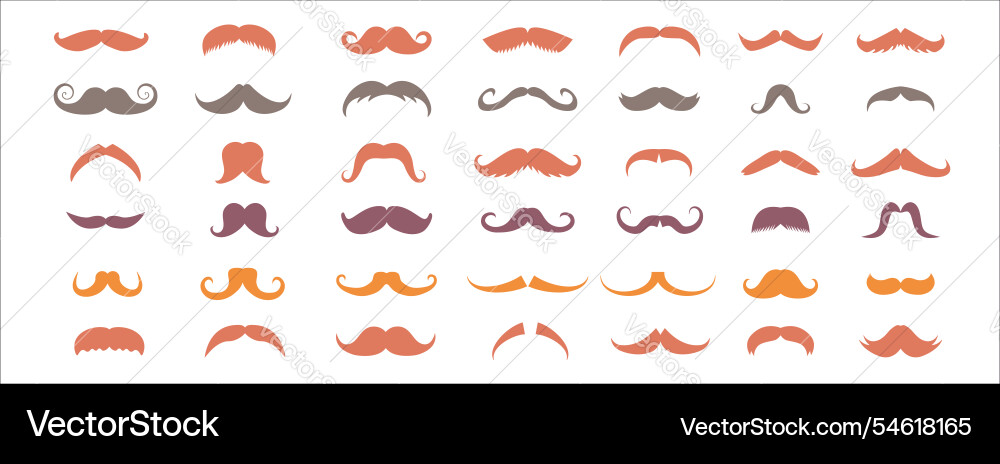 Set mustache collection Royalty Free Vector Image