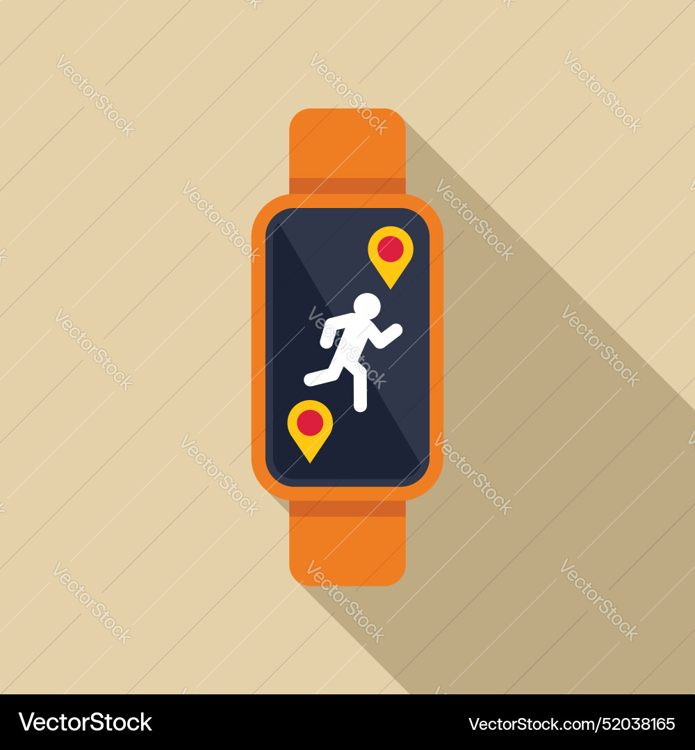 Smartwatch showing running man and gps location Vector Image