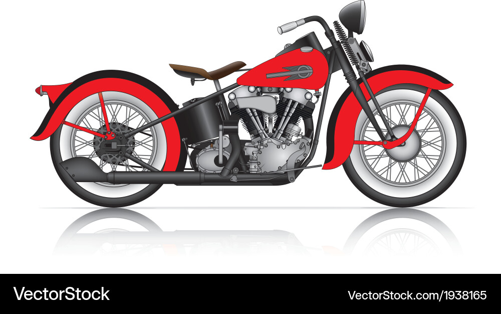 Vintage Red Motorcycle Royalty Free Vector Image