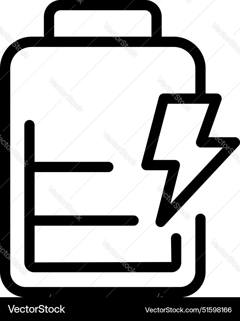 Battery icon showing three bars of charge Vector Image