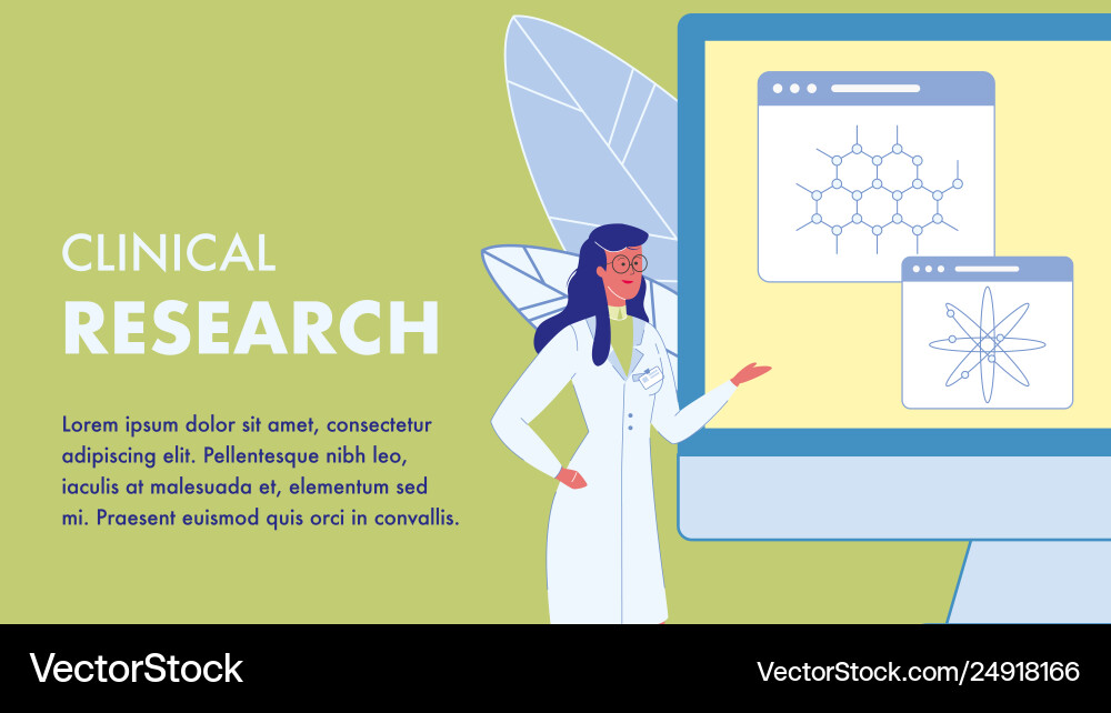 Clinical research cartoon web banner template Vector Image