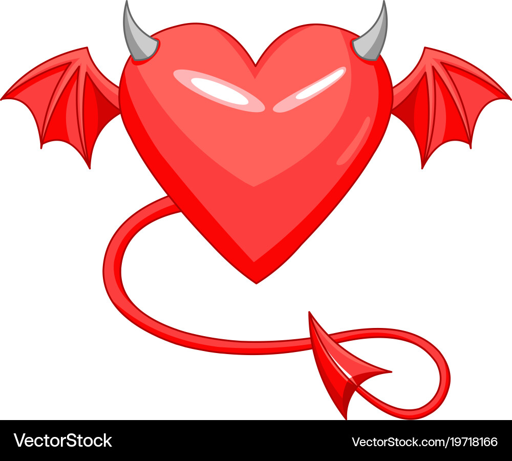 Devil with Heart Royalty Free Vector Image - VectorStock