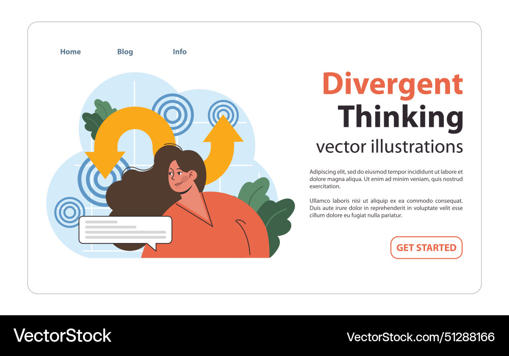 Divergent thinking in action flat Royalty Free Vector Image