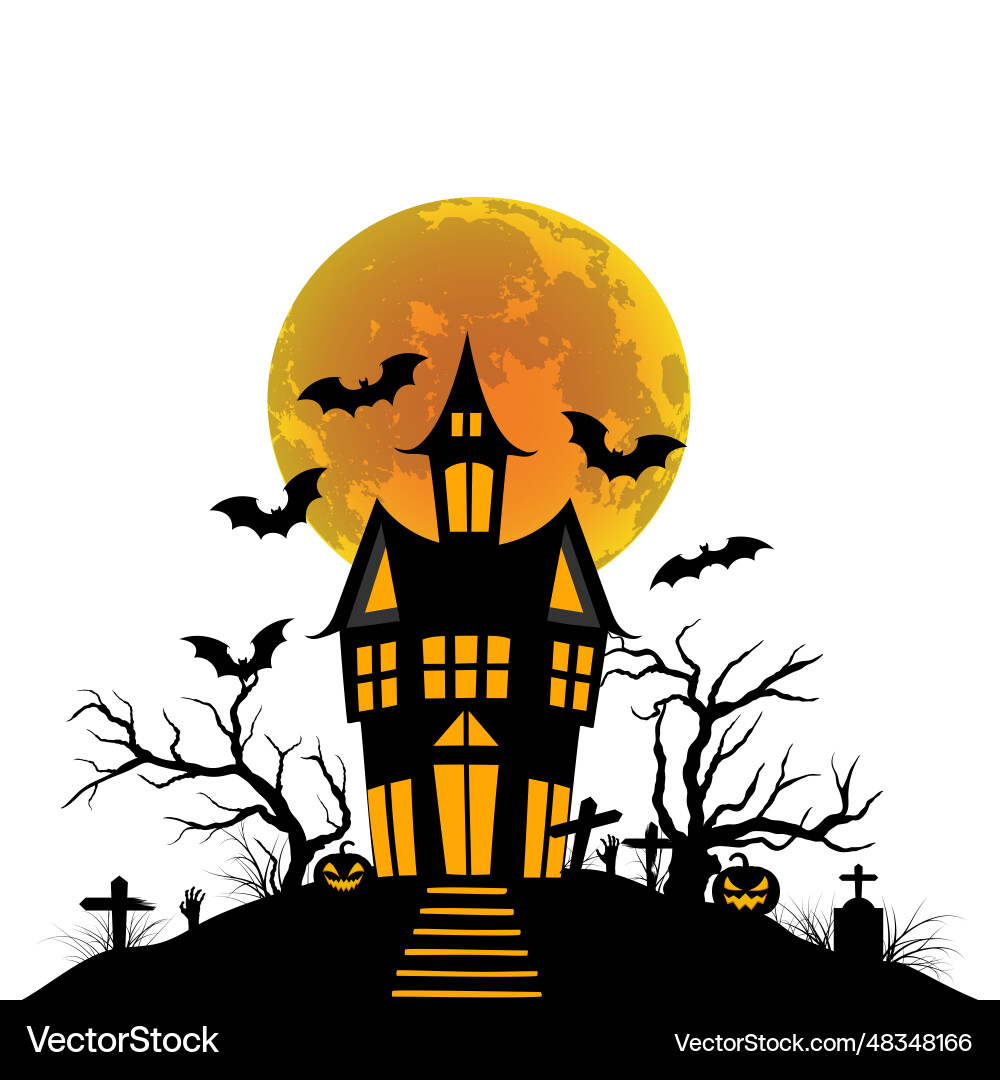 Haunted house halloween Royalty Free Vector Image