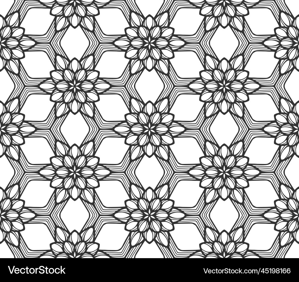 Lace flower bud floral repeat seamless pattern Vector Image