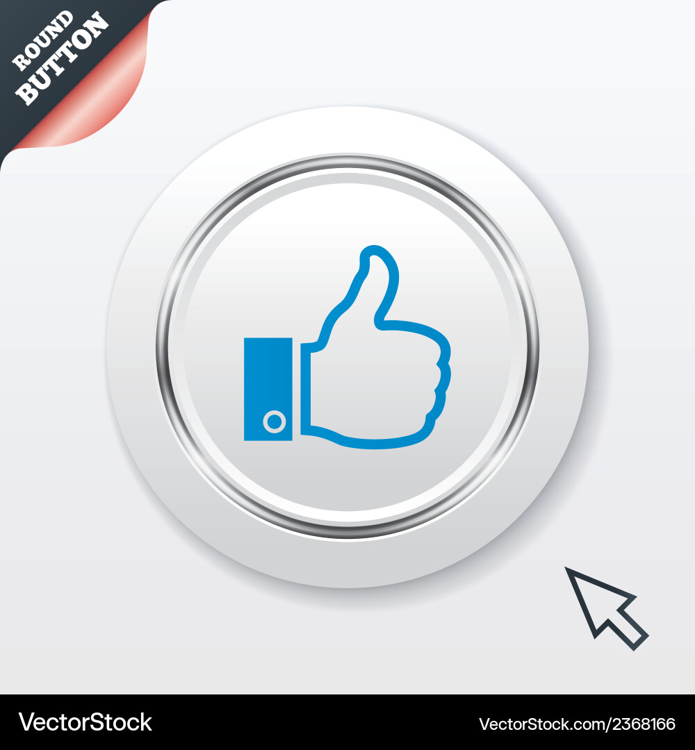 Like sign icon hand finger up symbol Royalty Free Vector