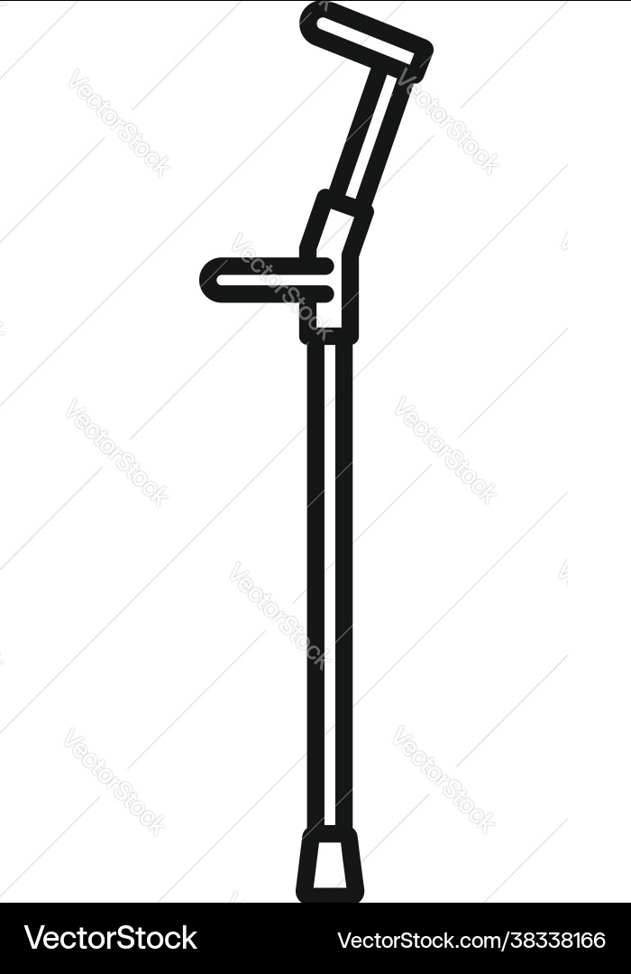 Metal walking stick icon outline style Royalty Free Vector