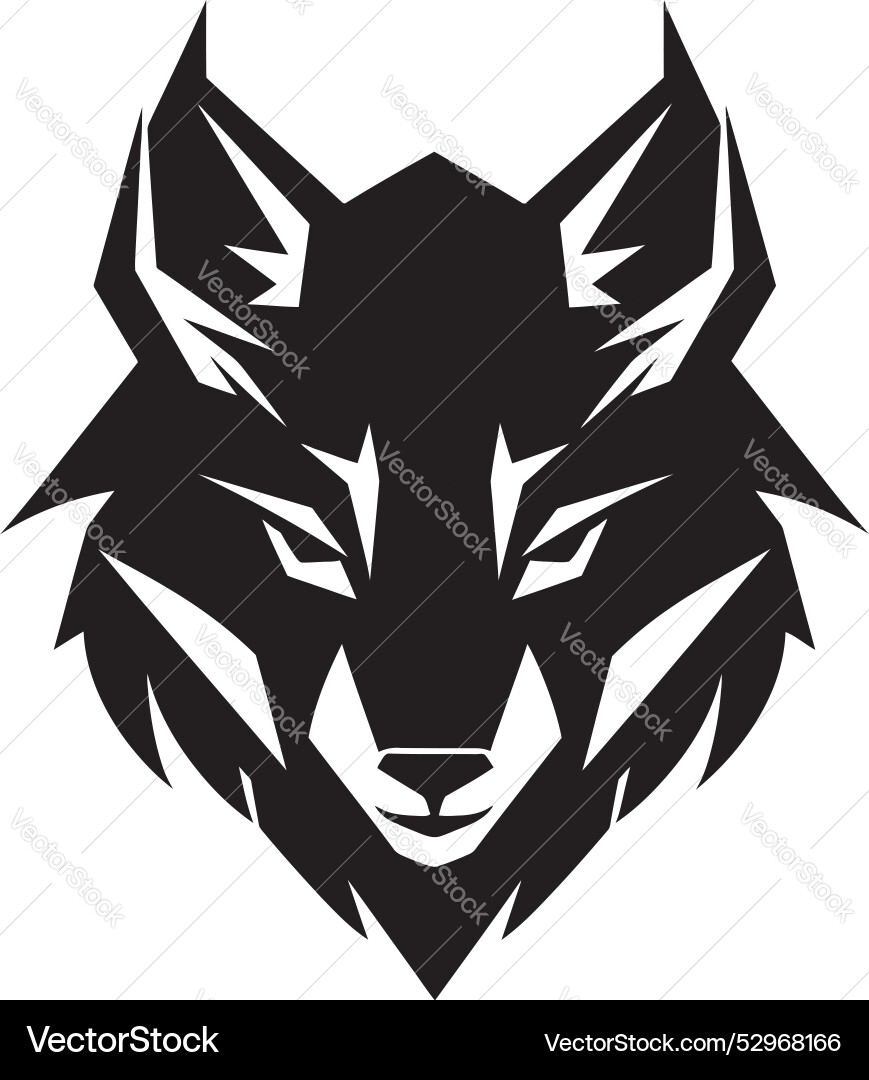 Moonlit alpha wolf badge night stalker logo Vector Image