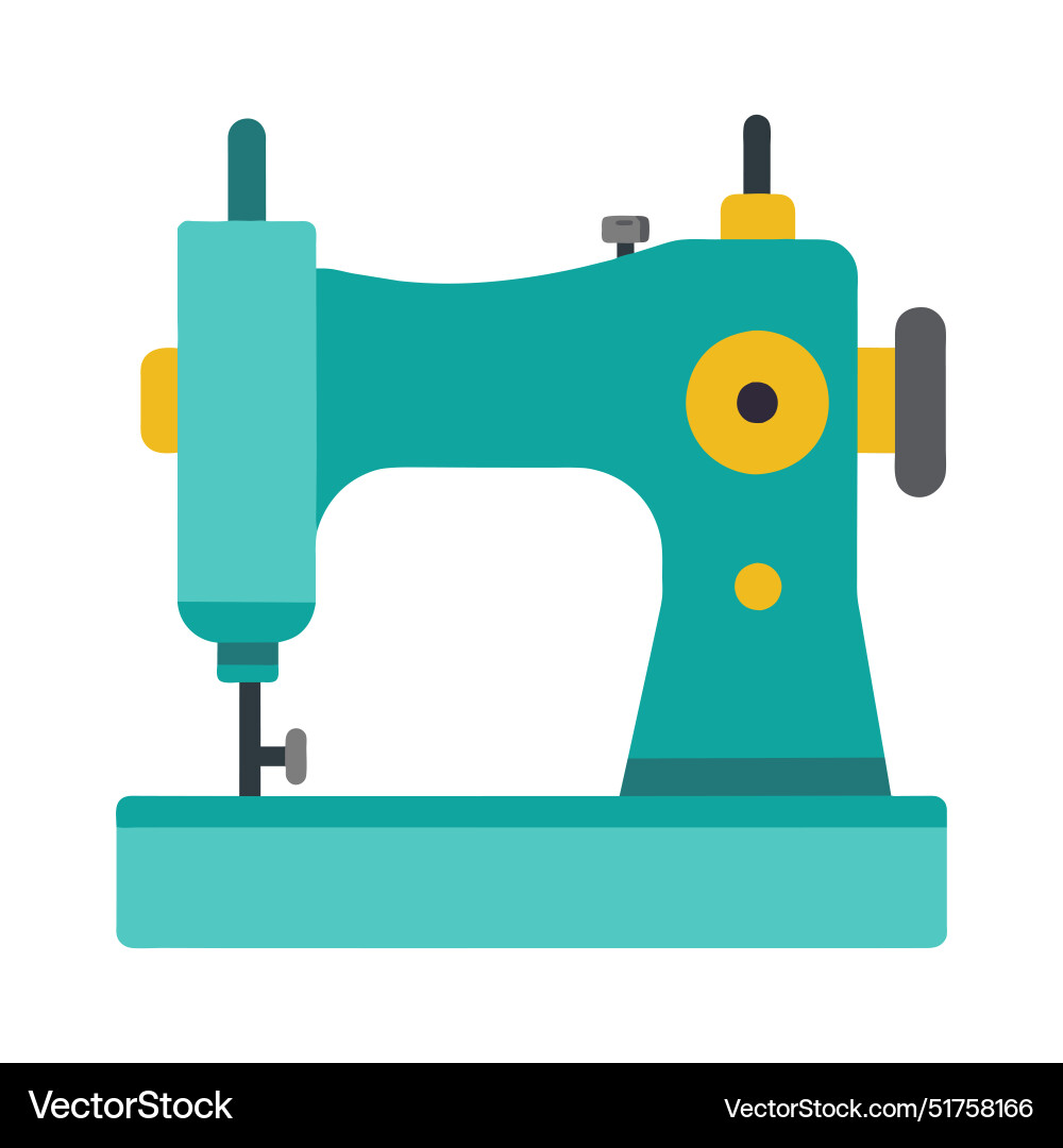 Sewing machine flat on white background Royalty Free Vector