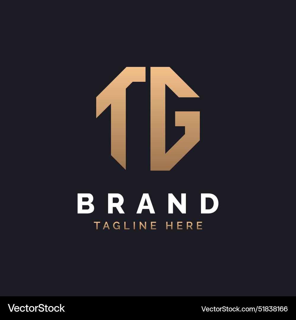 Tg logo design modern minimal elegant and luxury Vector Image