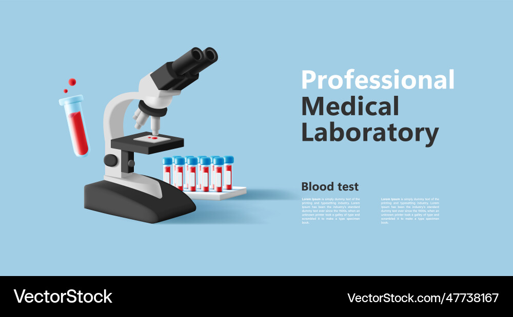 3d of blood test laboratory Royalty Free Vector Image