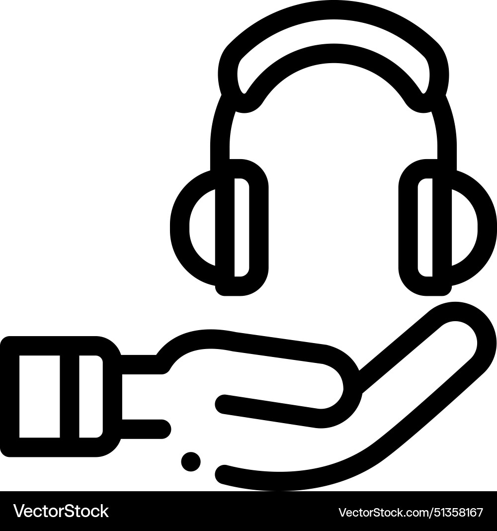 Assistance icon thin linear style design isolated Vector Image