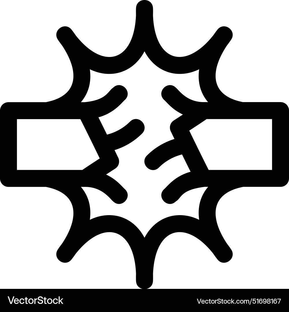 Broken wire icon thin linear style design Vector Image