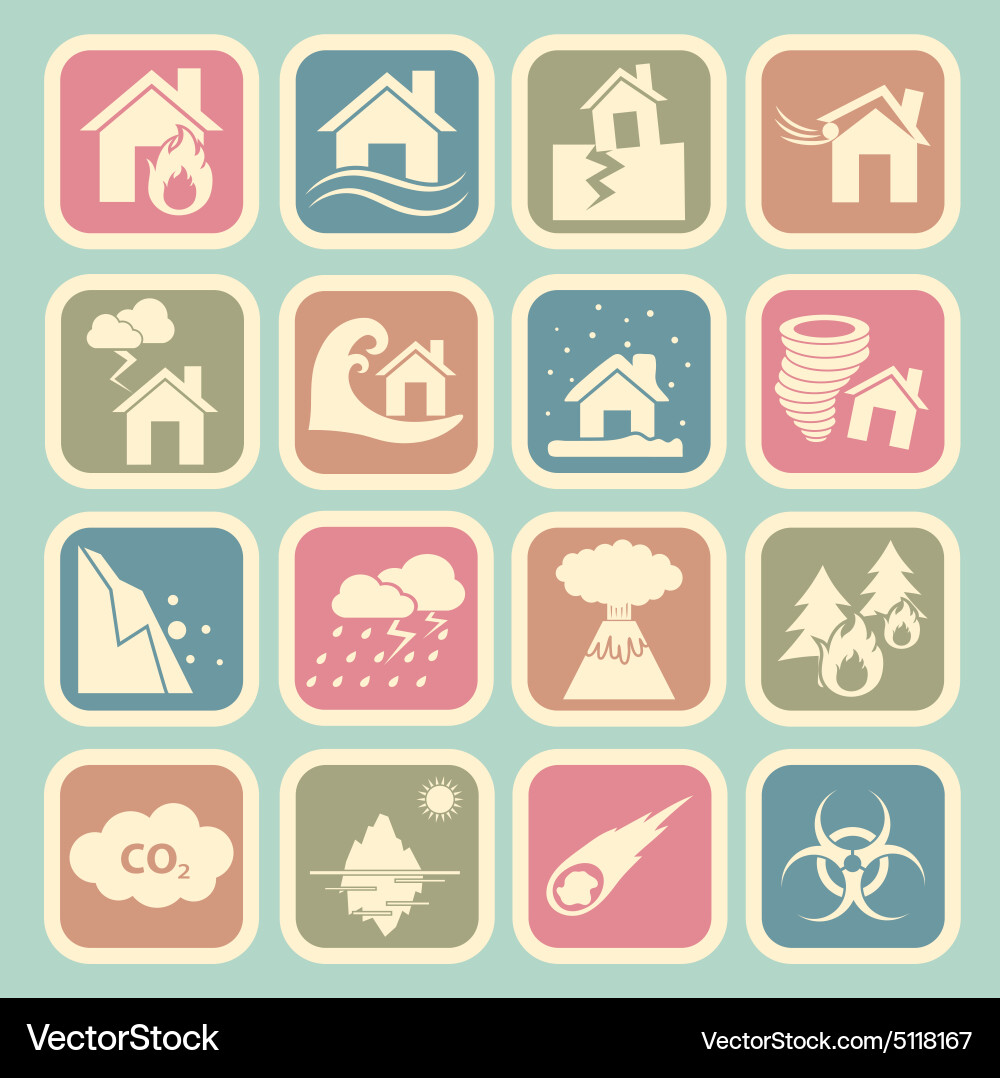 Disaster icon Royalty Free Vector Image - VectorStock