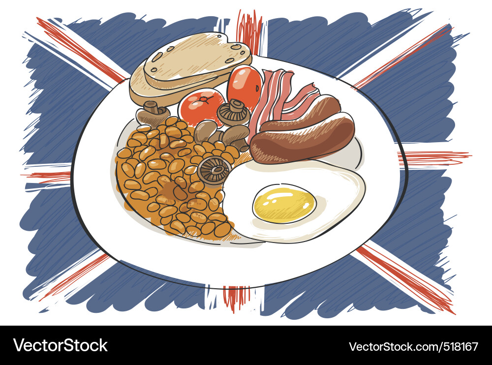 English breakfast Royalty Free Vector Image - VectorStock