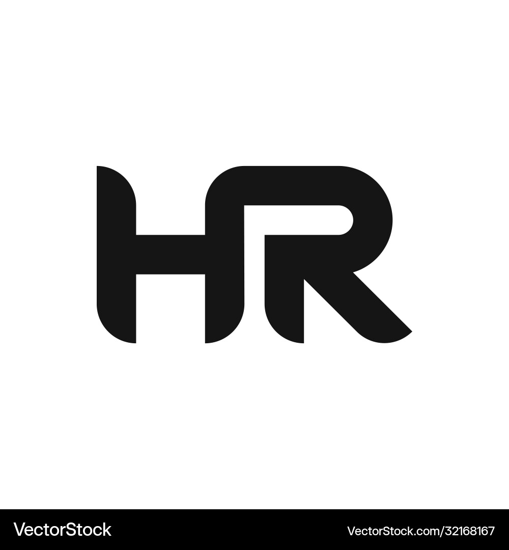 Hr letter logo design with simple style Royalty Free Vector