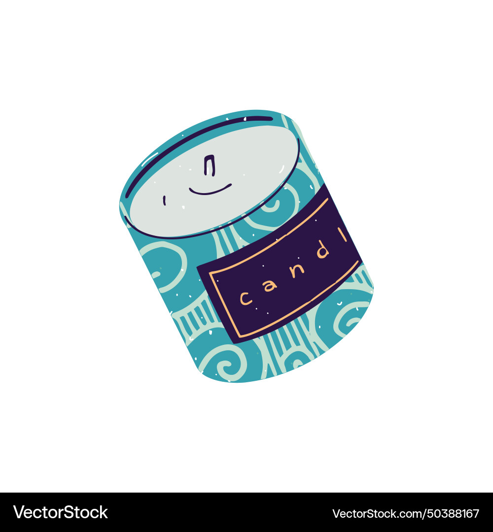 Organic aroma candle with round shape ornamented Vector Image