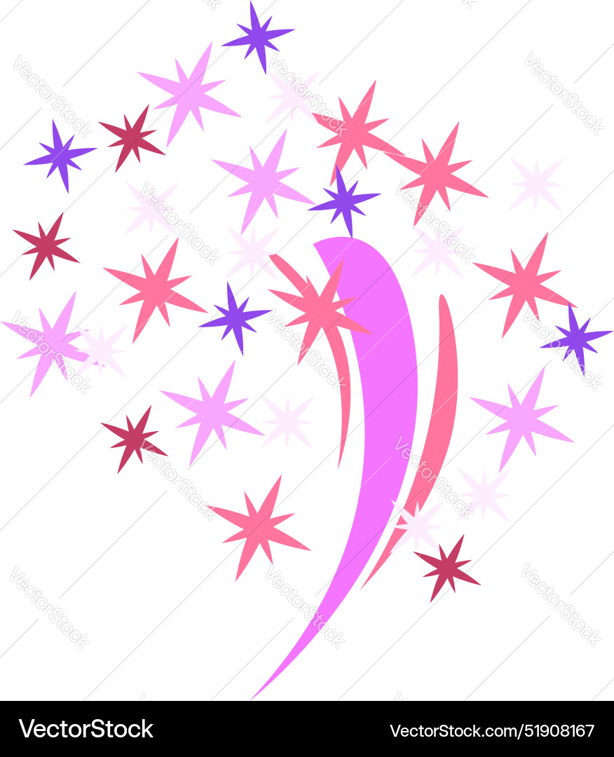 Pink and purple festive fireworks exploding Vector Image