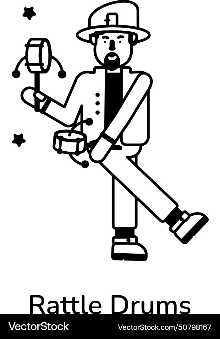 Rattle drums Royalty Free Vector Image - VectorStock