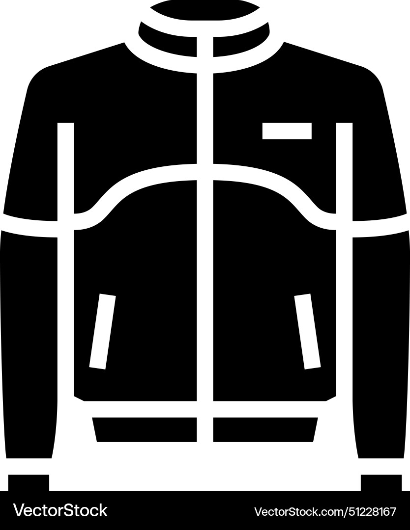 Track jacket clothing glyph icon Royalty Free Vector Image
