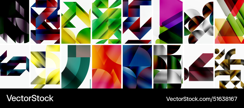 Triangles and circles abstract shapes templates Vector Image