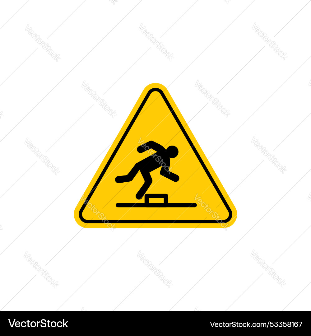Tripping hazard warning sign icon set danger Vector Image